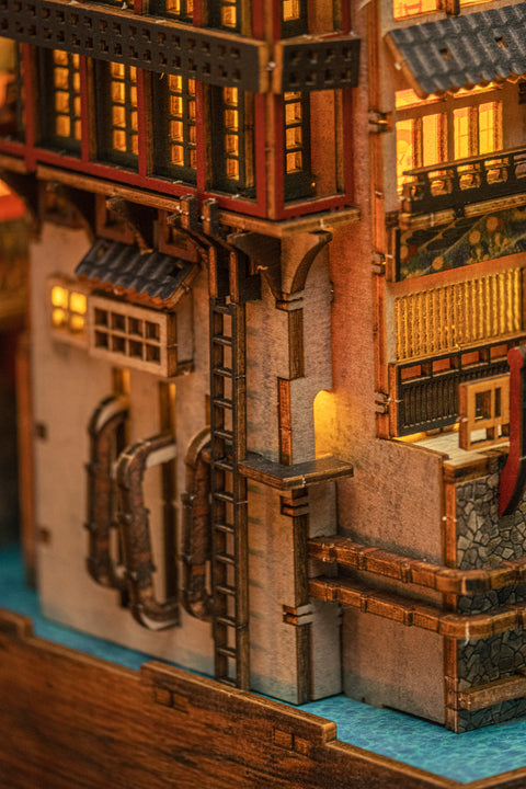 Mô hình Nhà tắm nước nóng Ginzan Onsen – Book Nook
